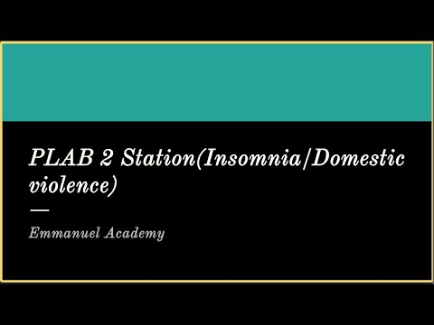 PLAB 2 Station (Insomnia/Domestic abuse) - YouTube