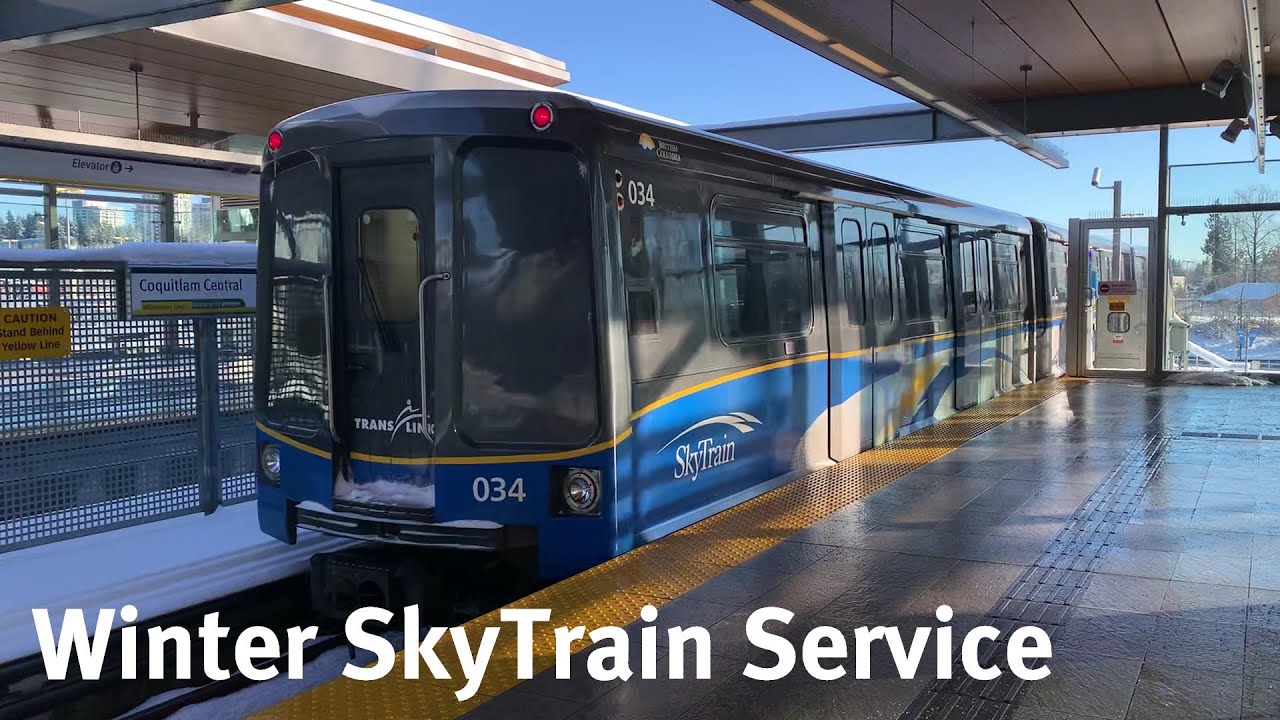 Mark I SkyTrain leaves & Mark III SkyTrain Arrives at Coquitlam Central ...