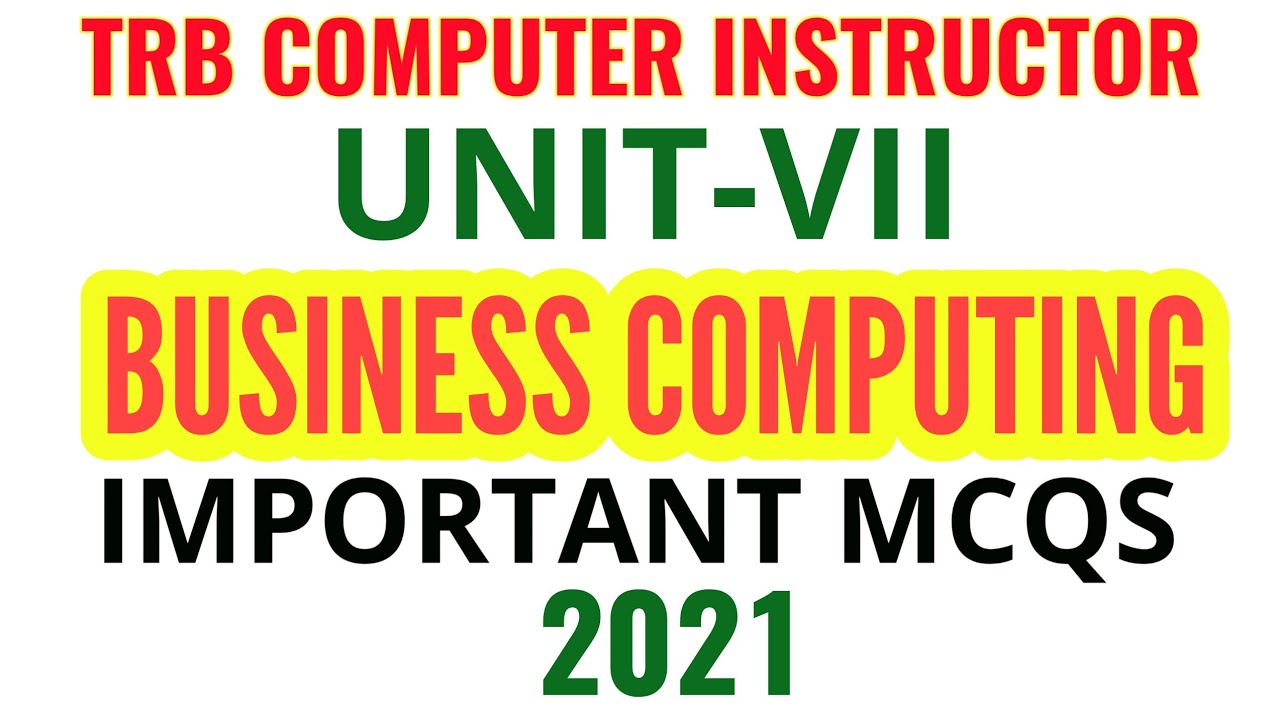 BUSINESS COMPUTING TRB || COMPUTER INSTRUCTOR EXAM 2022 - YouTube