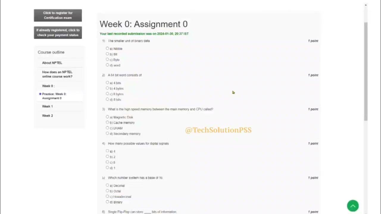 NPTEL Microprocessor and Microcontroller Week 0 Assignment - YouTube