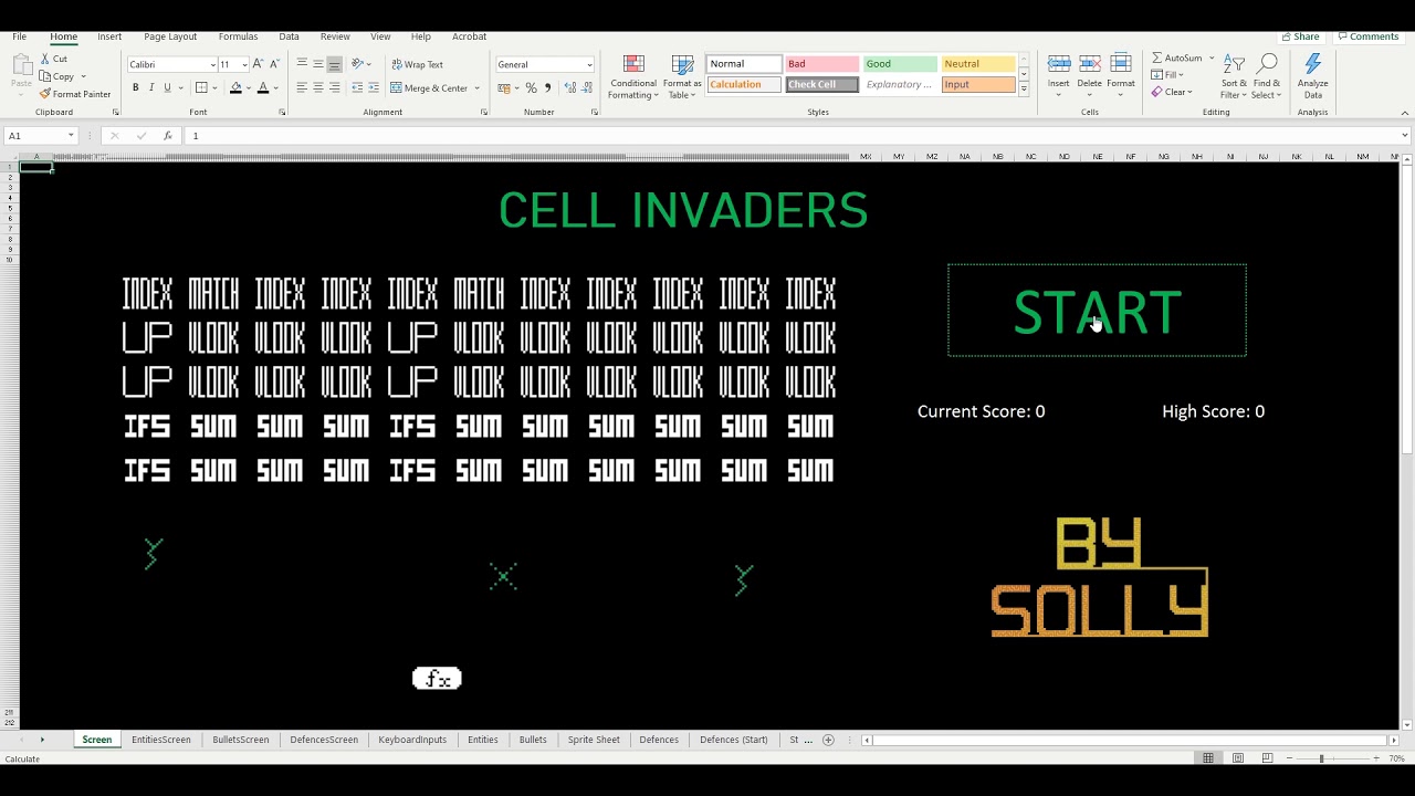 CELL INVADERS: Trailer - A Game in Excel - YouTube