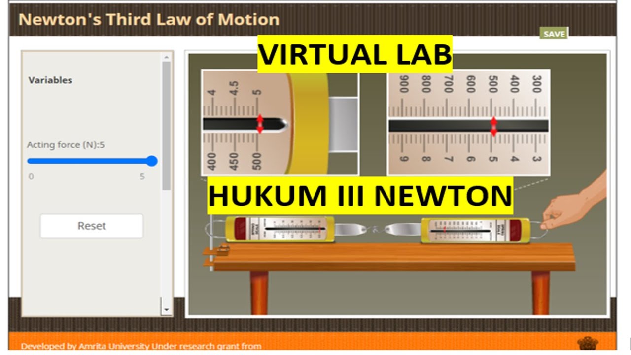 Virtual Lab Hukum III Newton #BelajarDariRumah - YouTube