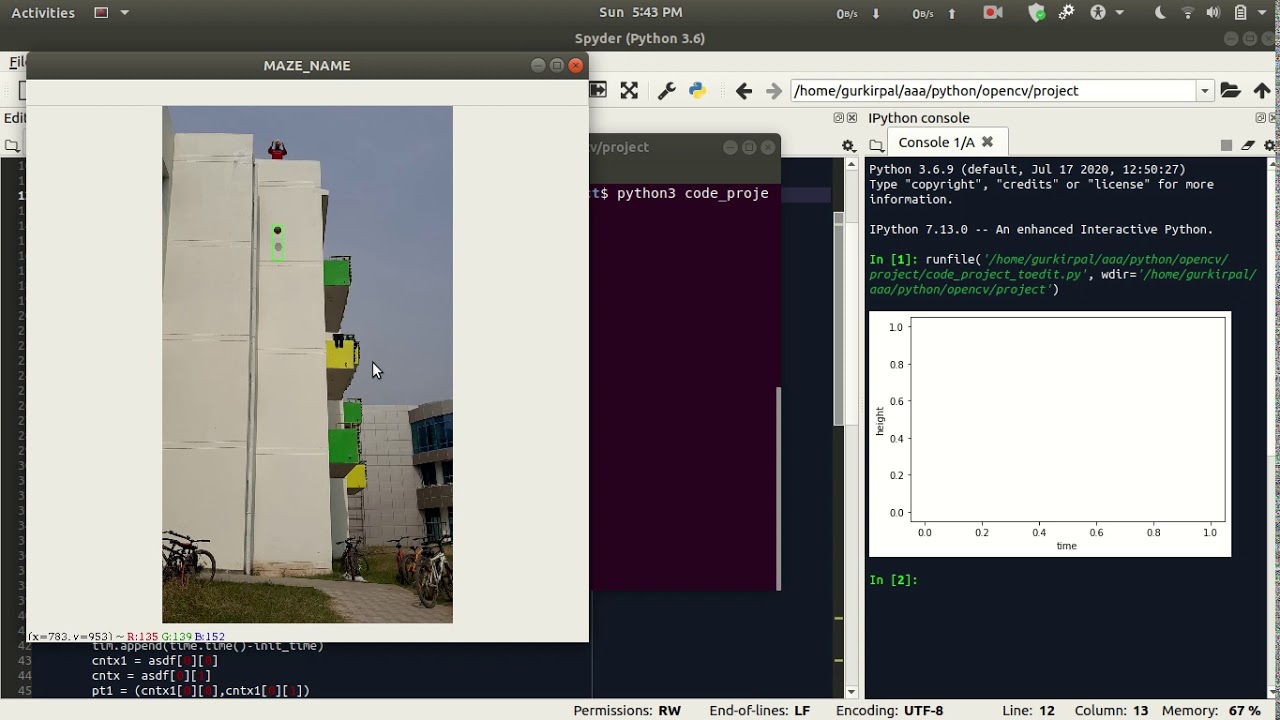 Position Time graph of freely falling body using OpenCV in python ...