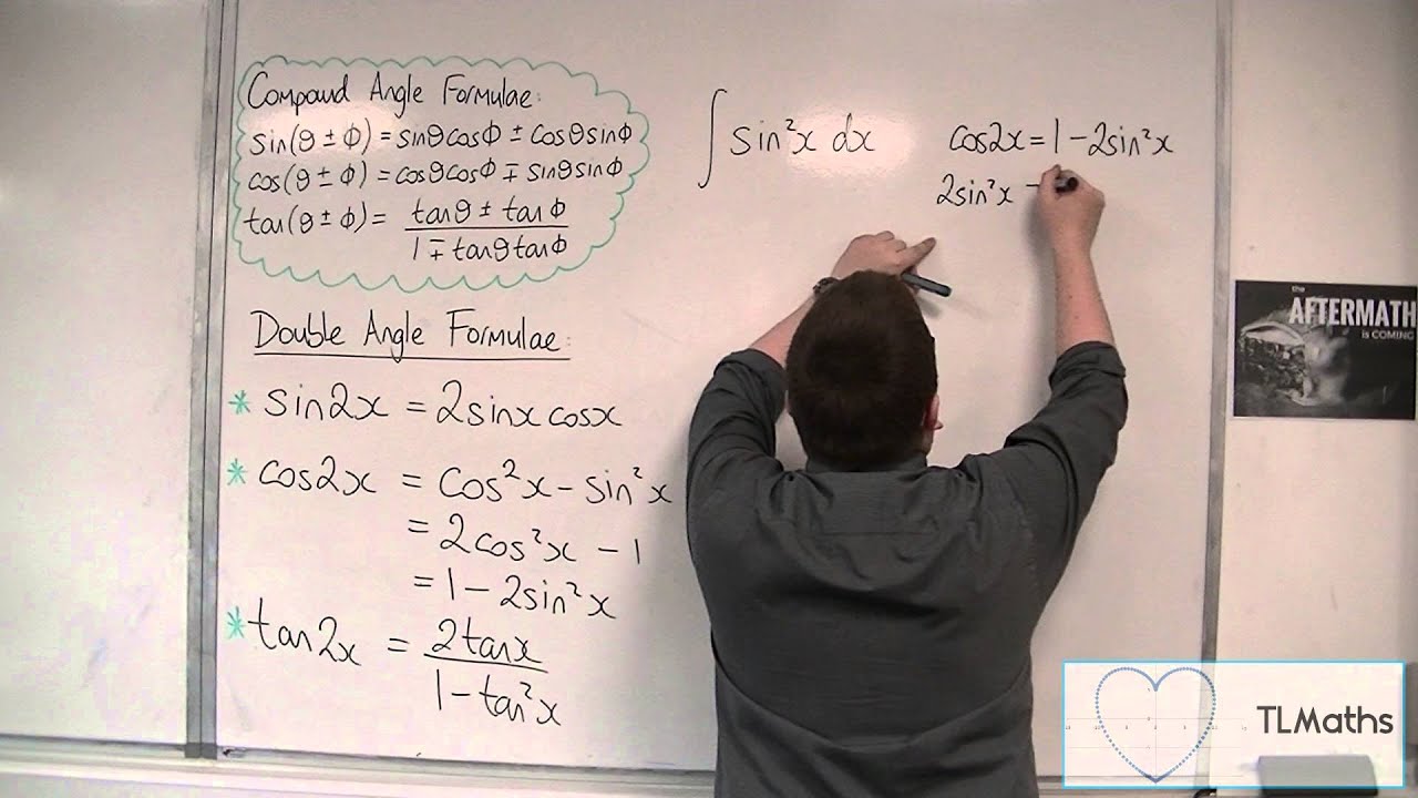 OCR MEI Core 4 1.19 Using a Double Angle Formula to Integrate - YouTube