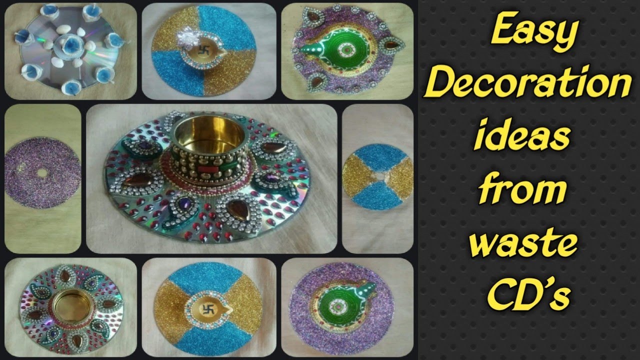 #Diwali decoration ideas from old CD's ||waste cd home decor with sea ...
