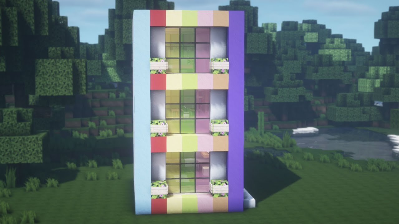 Minecraft : 🌈Rainbow House TutorialㅣHow to Build in Minecraft #237 ...