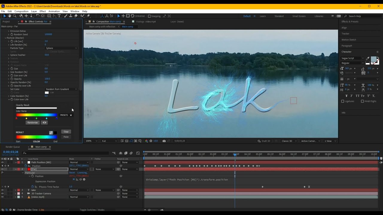 Tutorial tạo hiệu ứng magic cho text trên mặt nước bằng Trapcode ...