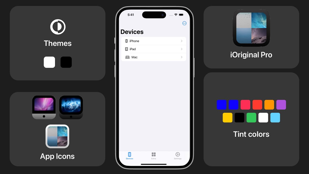iOriginal 1.3 update (iOriginal Pro, themes and tint colors) - YouTube