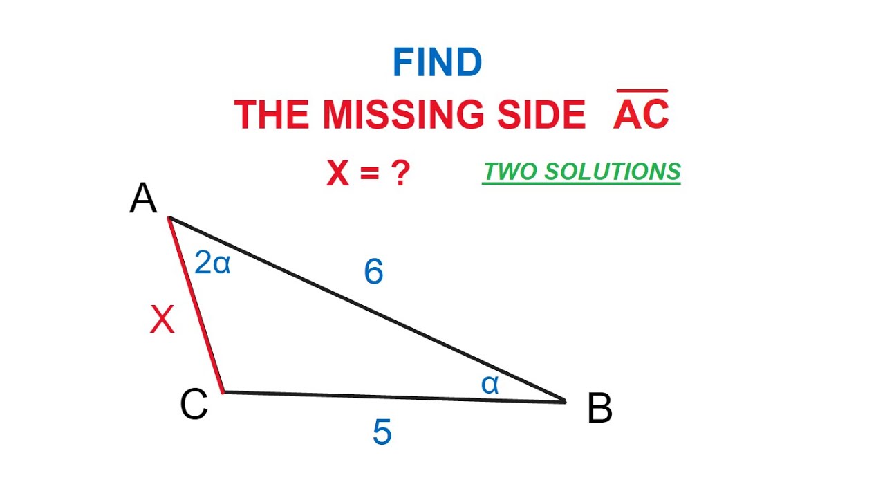 FIND THE MISSING SIDE | Geometry Challenge | 2 solutions - YouTube