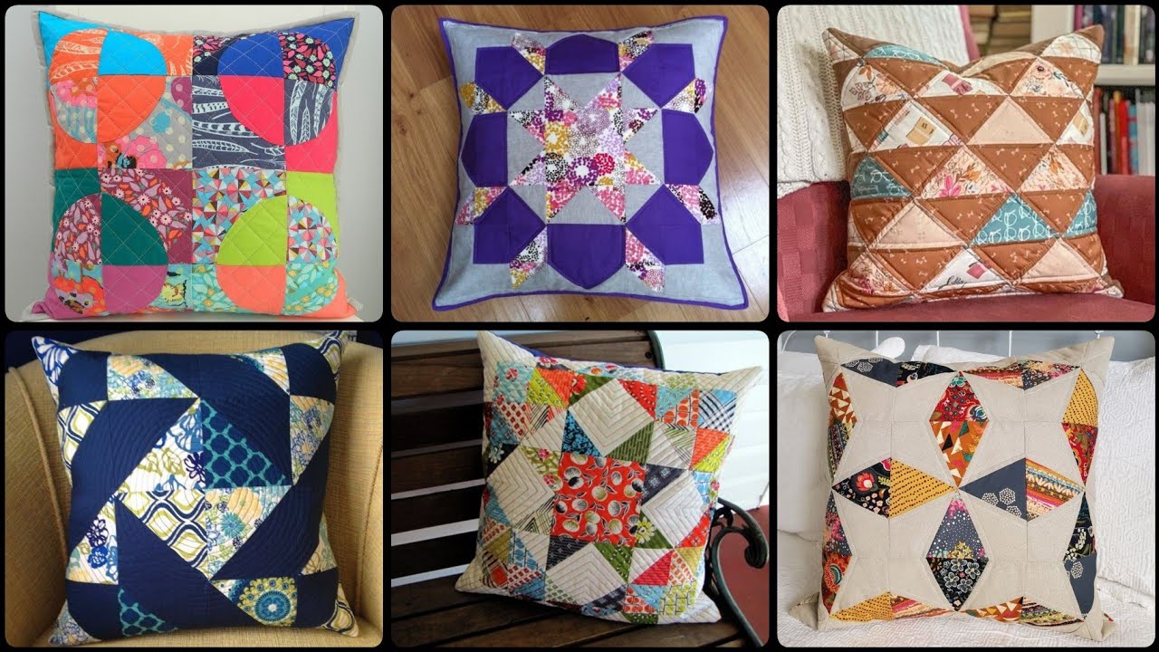 Latest patchwork simple quilted cushion cover @pop-upfashion6327 - YouTube