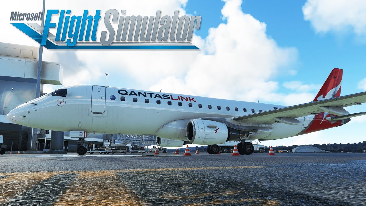 Microsoft Flight Simulator - FSS EJ-175 - East Coast Qantas Link - YouTube