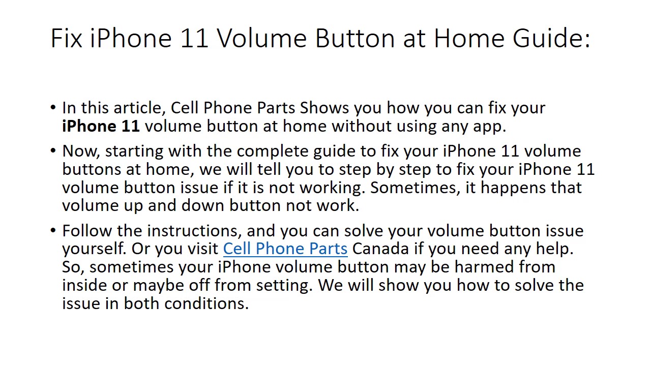 Fix iPhone 11 Volume Button - iPhone Parts Canada - YouTube