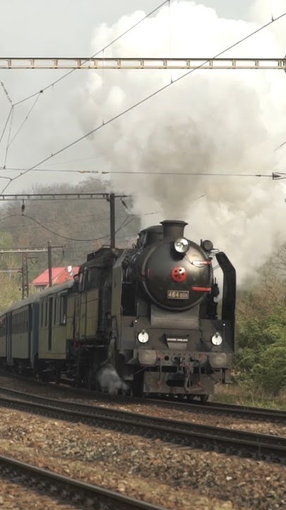 🇨🇿 Parní lokomotiva 464.008 #train #vlak #lokomotiva #vlaky #railway #steam #railroad #history # ...
