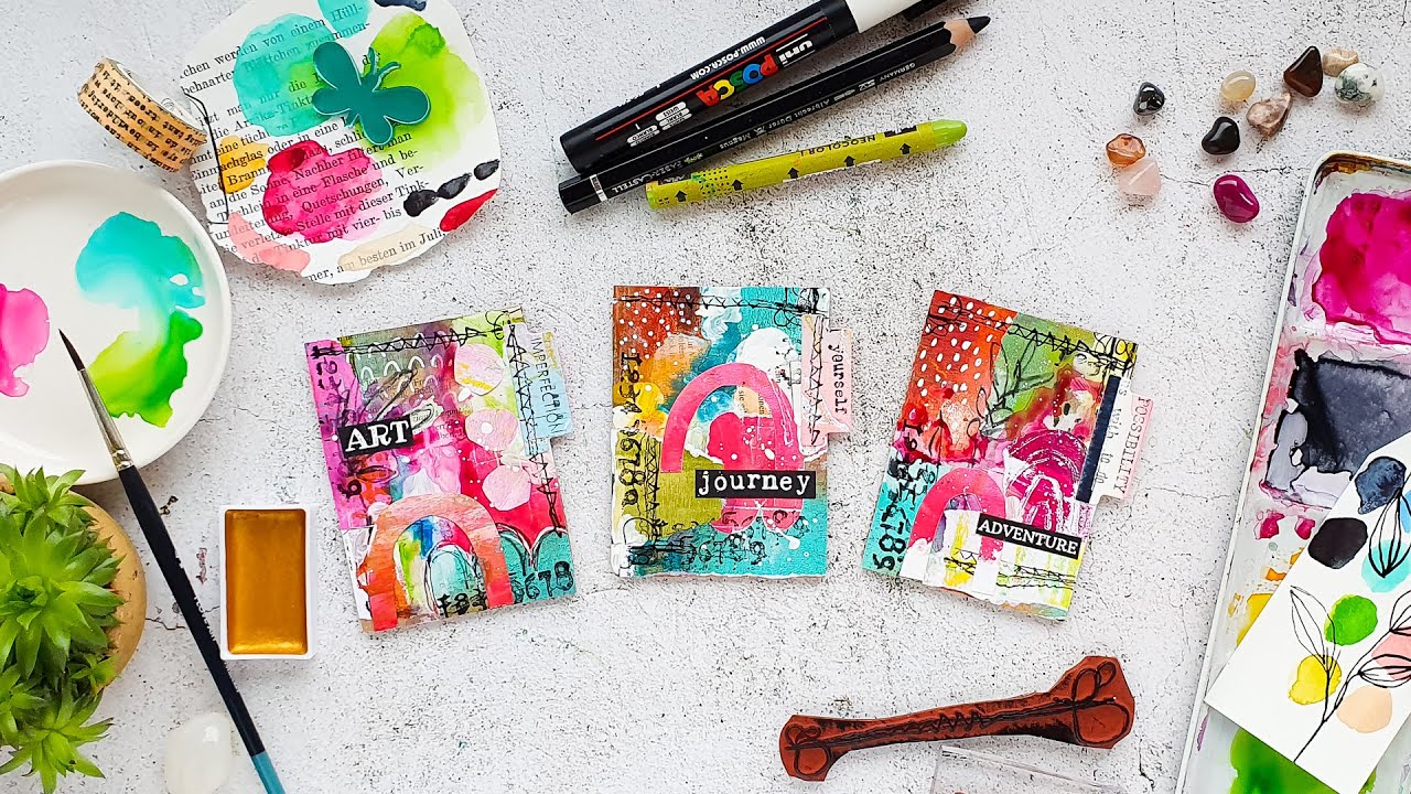 Mixed Media ATC Anleitung - YouTube