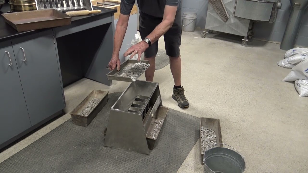 Riffle Splitter Reduction to Test Sample Size - YouTube