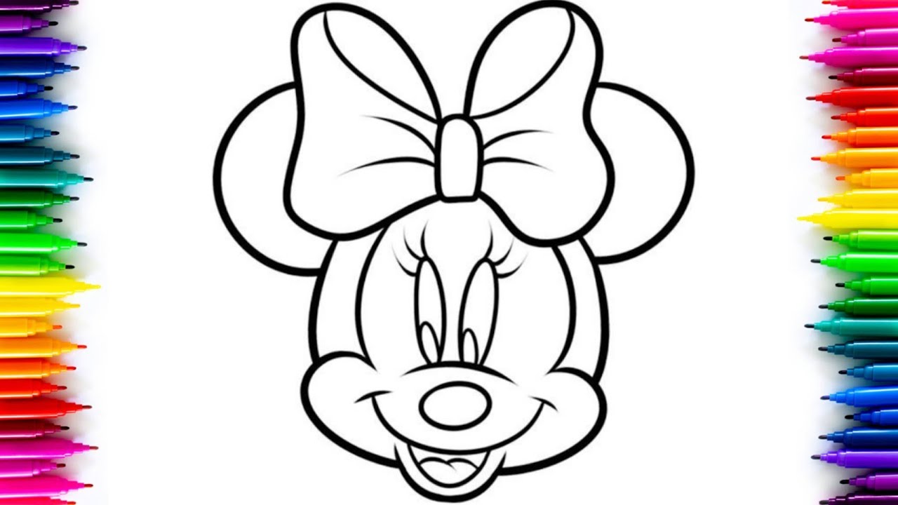 Minnie mouse drawing and coloring for kids and toddlers | drawing ...