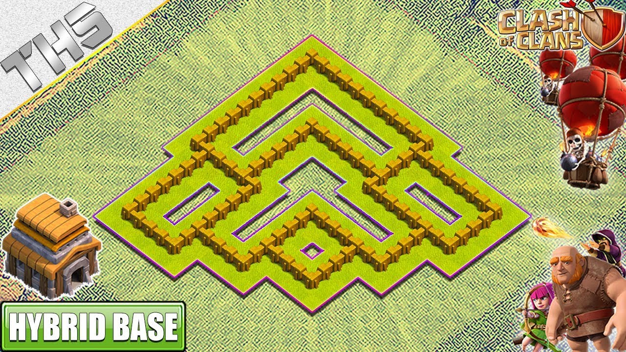 NEW BEST TH5 Base 2019 with COPY LINK - Clash of Clans - YouTube