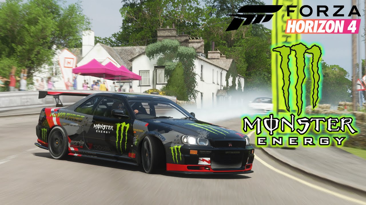 Forza Horizon 4 | Nissan Skyline GT-R [R34] (Monster Energy) - YouTube