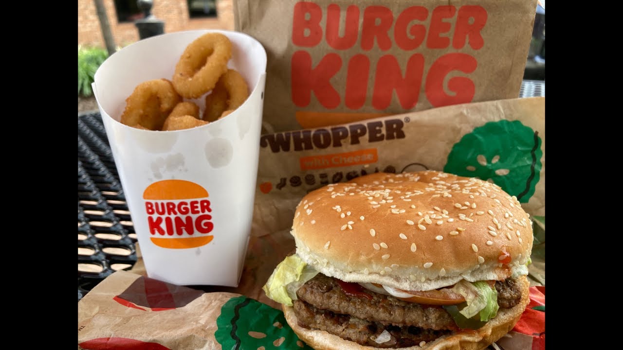 BURGER KING Double Whopper & Onion Rings - YouTube