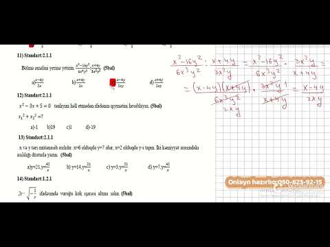 8 ci sinif Riyaziyyat BSQ 1(A variantı) #BSQ1 #8 ci sinif #2025