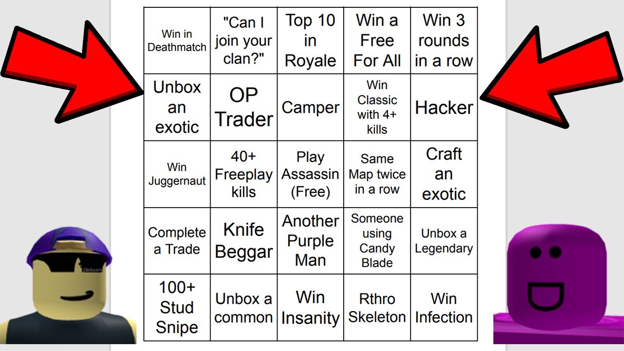 ROBLOX ASSASSIN BINGO!! - YouTube
