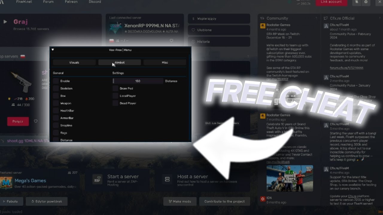 Best Free Fivem Cheat (work 2024) - YouTube
