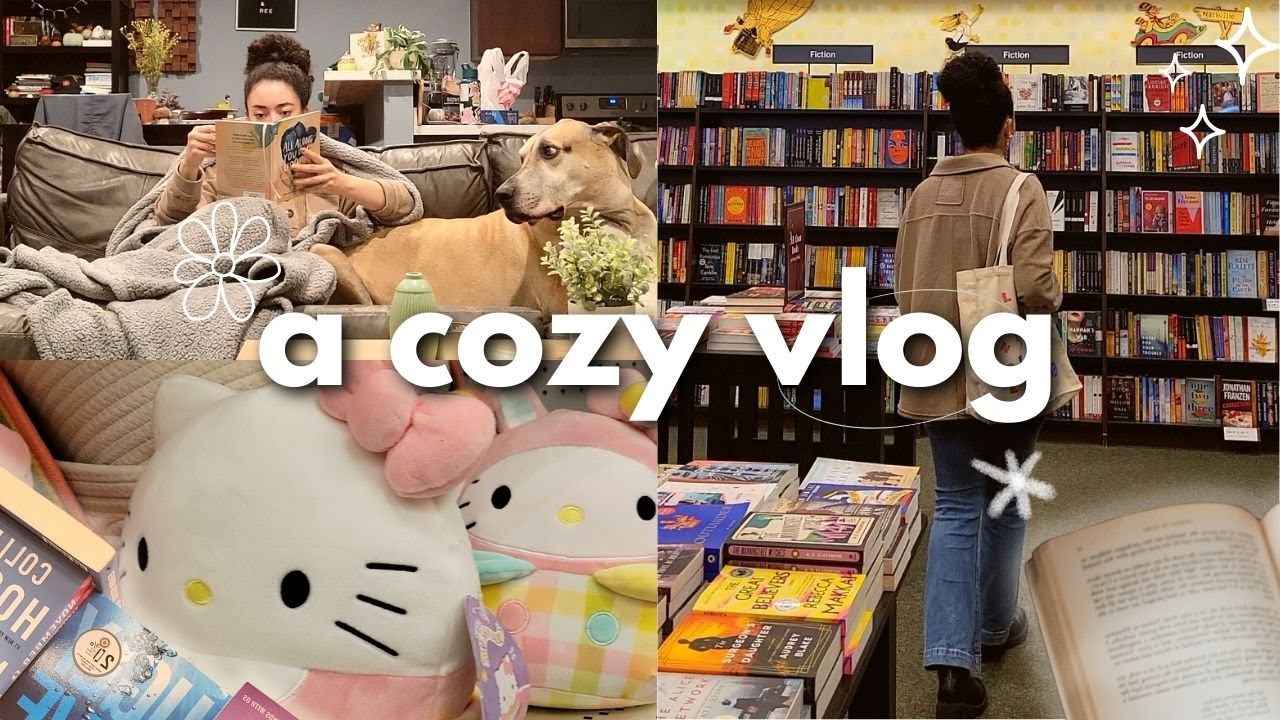 a little cozy vlog (bookstore trip, filming and editing, etc.) - YouTube