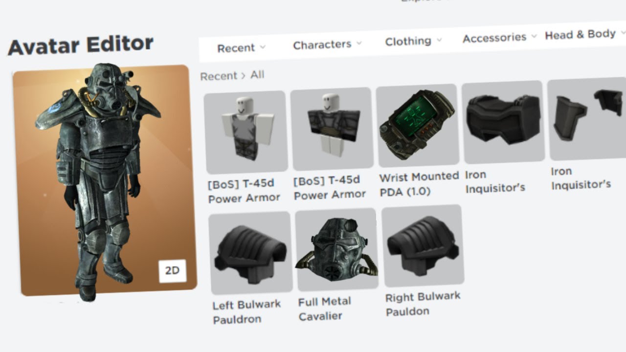 Making The T 45d Power Armor From Fallout 3 On ROBLOX YouTube