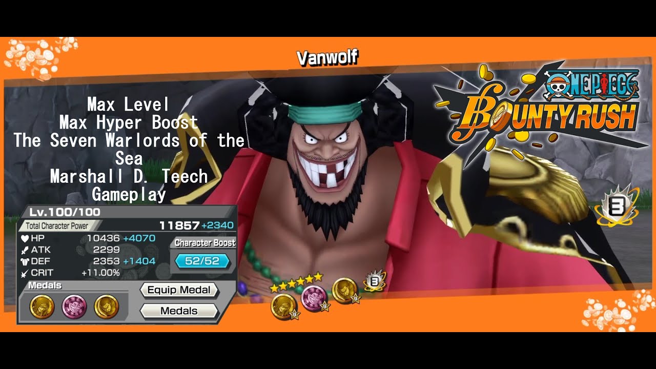 Max Level Max Hyper Boost Blackbeard Gameplay One Piece Bounty Rush (52 ...