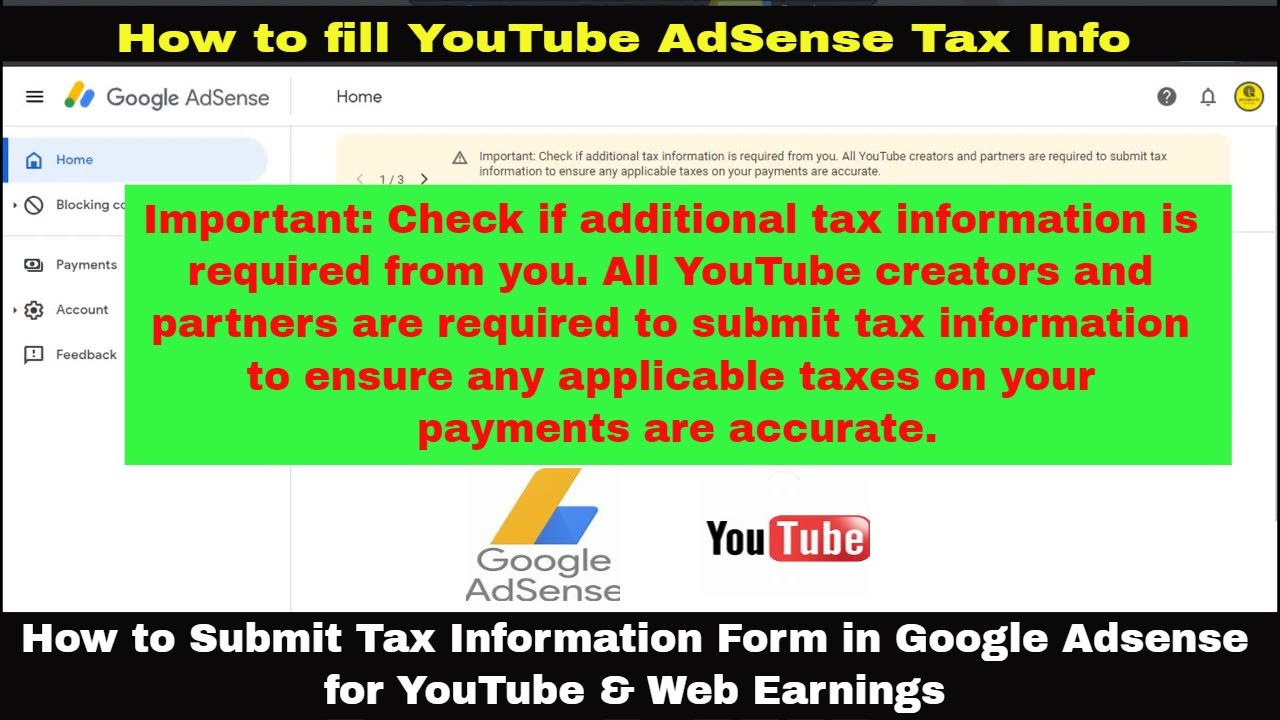 YouTube creators and partners are required to submit tax information ...