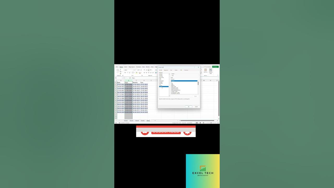 Excel Extract Days Month And Year From Date Excel Exceltutorial Exceltricks Reels Shorts