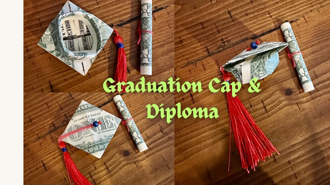 How to fold Graduation cap and diploma with Money 🎓🎓 Dollar Origami ...