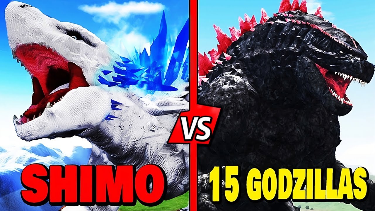 SHIMO vs 15 EVOLVED GODZILLAs in ROBLOX - YouTube