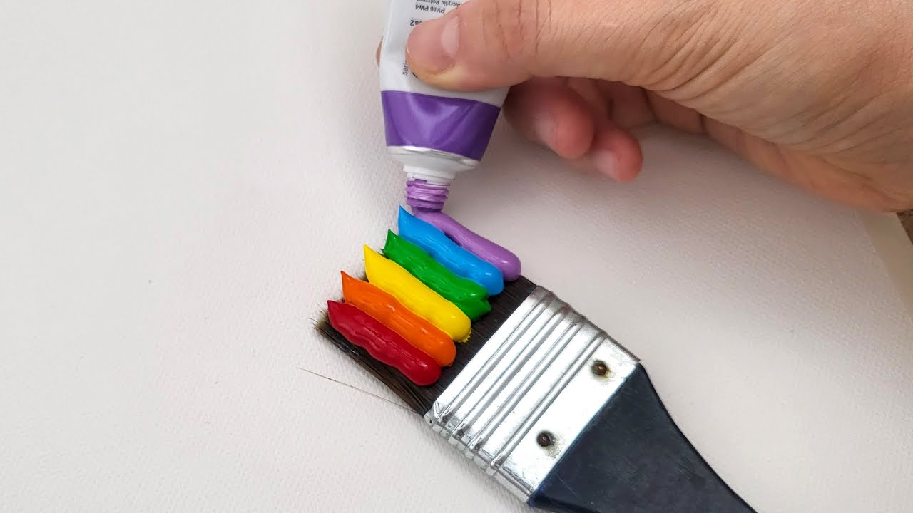 Easy Rainbow Acrylic Painting (1222) / Painting for Beginners - YouTube