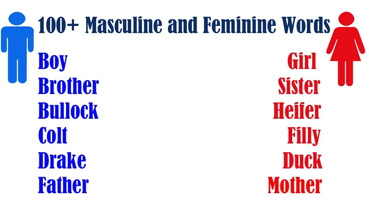 100+ Masculine & Feminine:100 examples of masculine & feminine ...