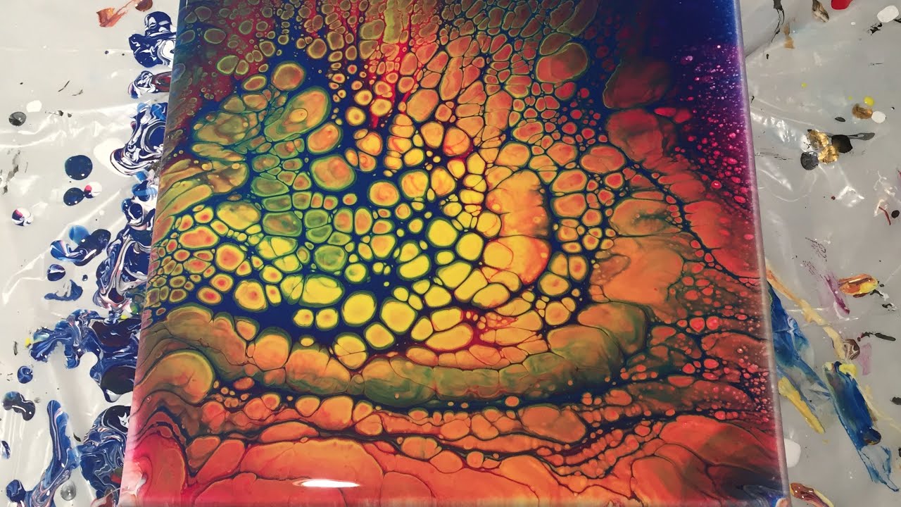 (82) Acrylic Straight Pour with DecoArt Topcoat, Pouring Medium ...