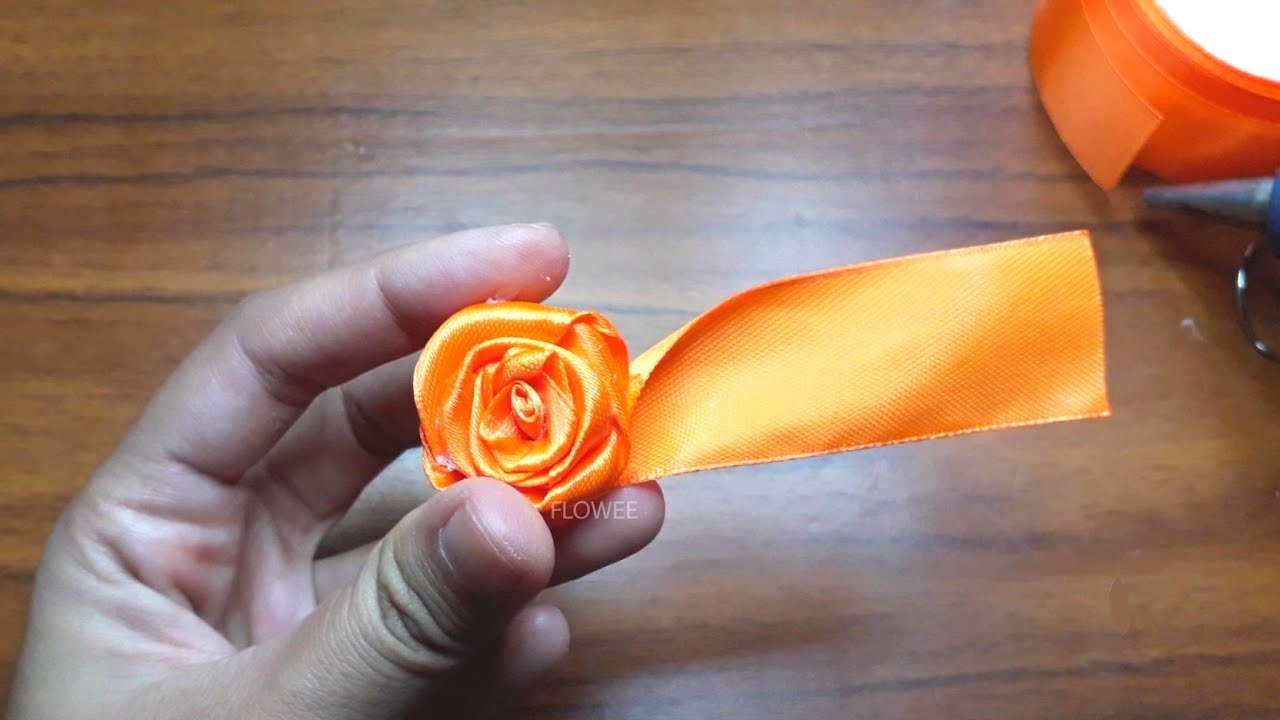 Whole Ribbon Rose - Ribbon Flowers - How to make an easy ribbon rose ...