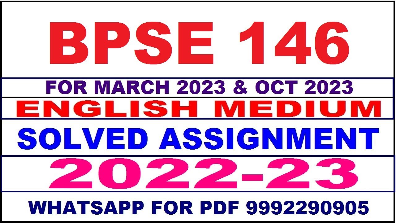 bpse 146 solved assignment 2022-23 in english | bpse 146 solved ...