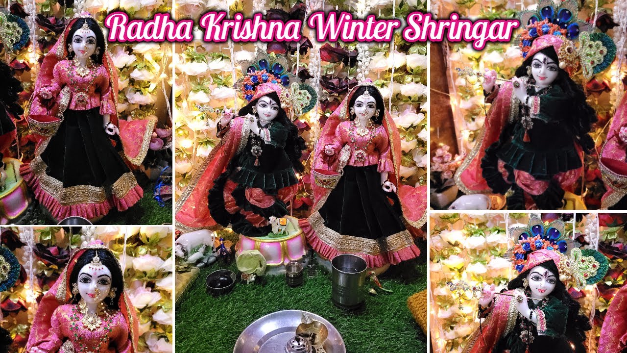 Radha Krishna Winter Shringar || New Velvet Designer Dress - YouTube