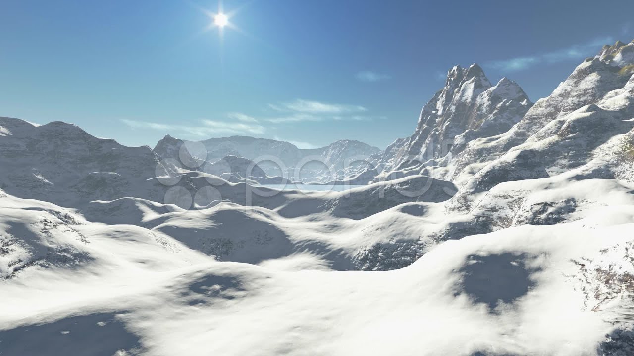 Frozen Lake And Snow Covered Mountains. Stock Footage - YouTube