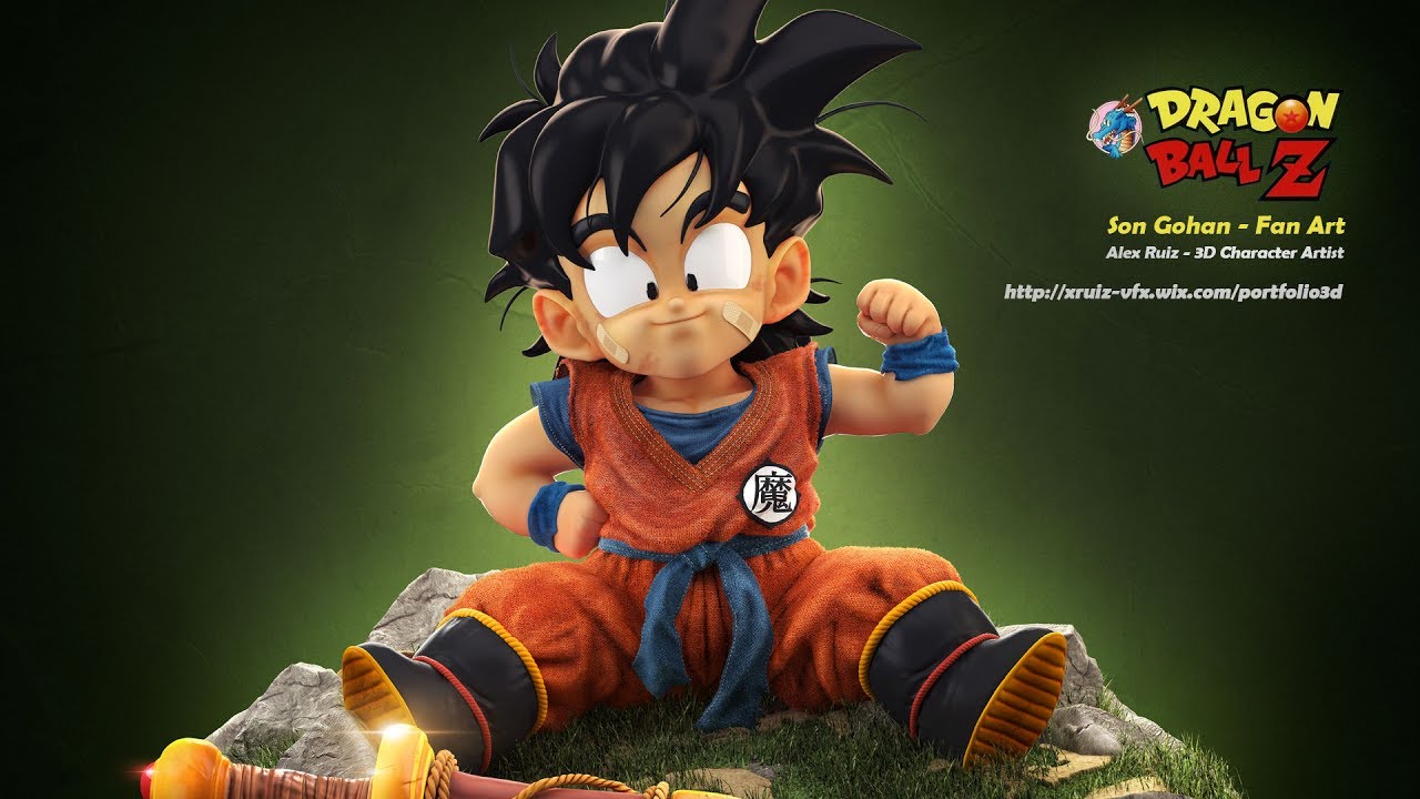 [sculpture only] Full Timelapse Son Gohan DBZ Fan Art 02 ZBrush - YouTube
