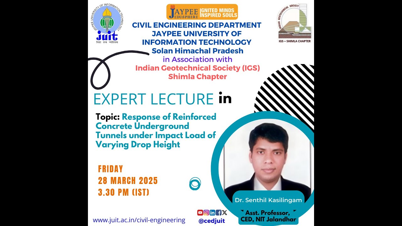 Expert Lecture by Dr. Senthil Kasilingam ( (Assistant Professor, CED, NIT Jalandhar) - YouTube