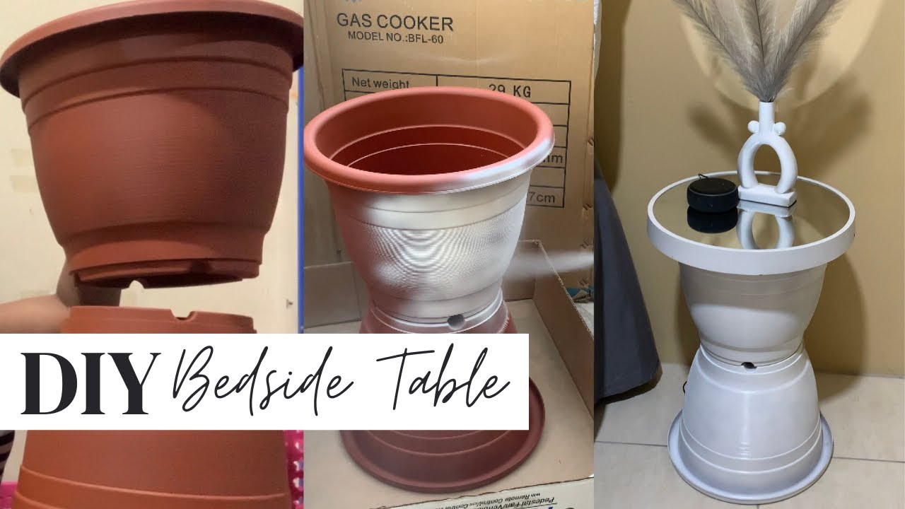 DIY Bedside Table from Flower Pots - YouTube