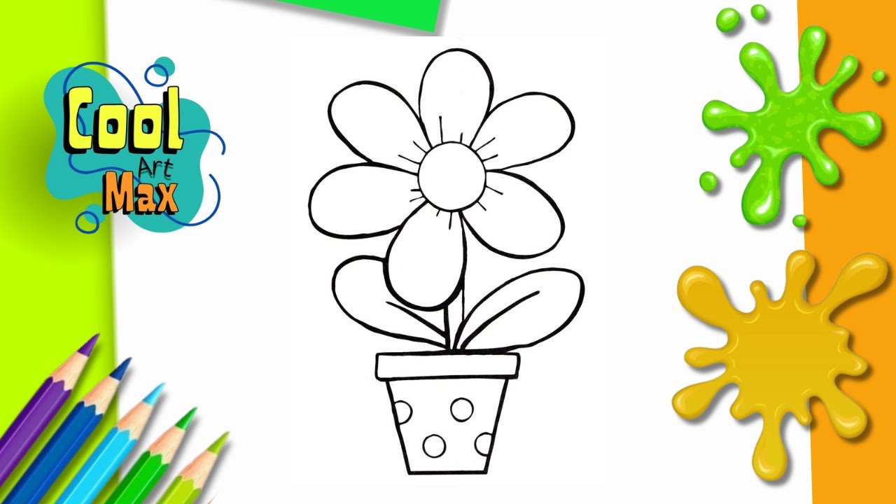 How to draw a flower easily - YouTube