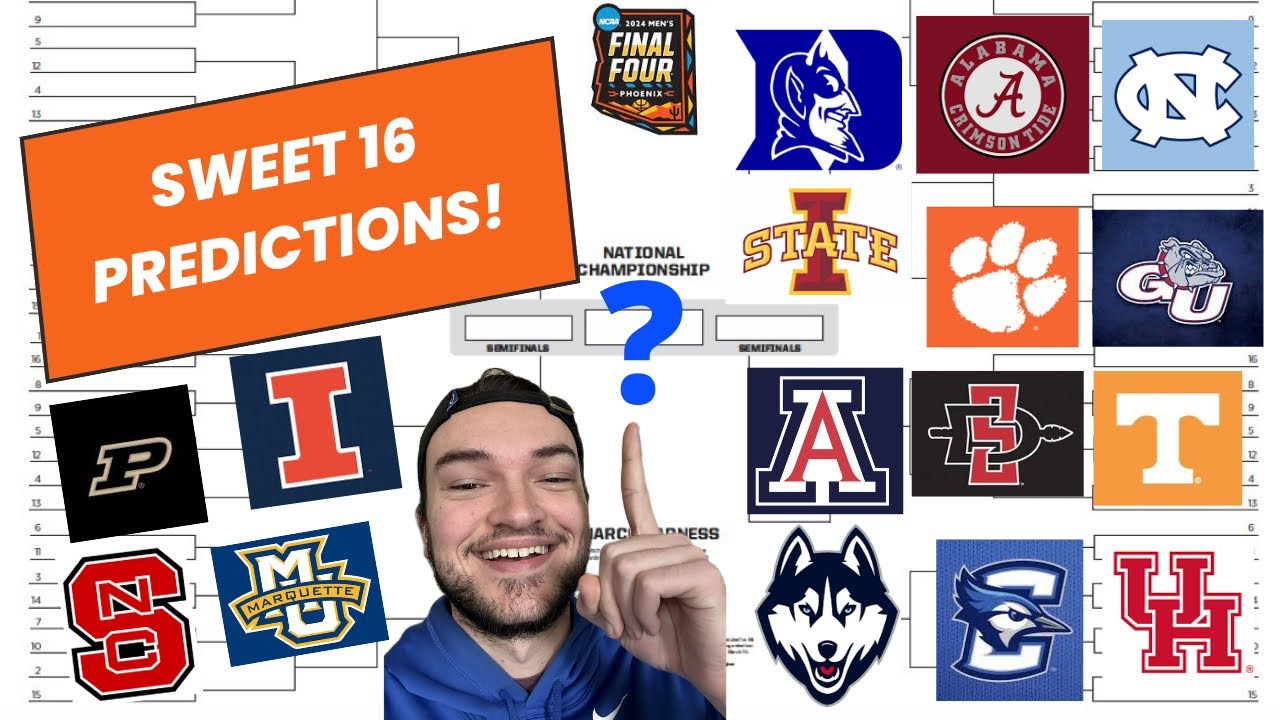 Full Sweet 16 Predictions! March Madness! 100% Correct! - YouTube