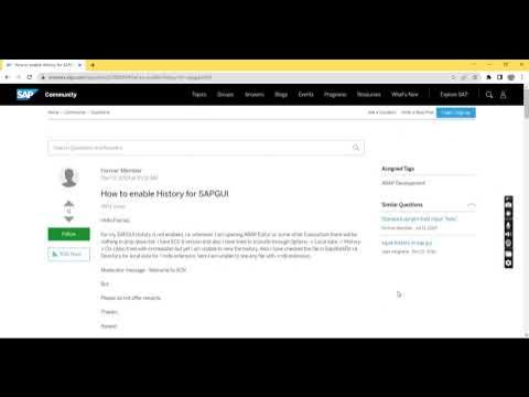 How to enable history in SAP GUI | SAP GUI 7.7 History issue | Input ...
