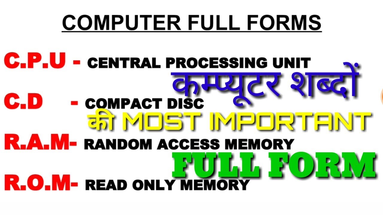 most important full forms of computer |for ccc exam |rpf|upsssc |upsc ...
