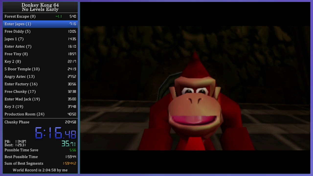 [Former World Record] DK64 NLE in 2:04:48 - YouTube