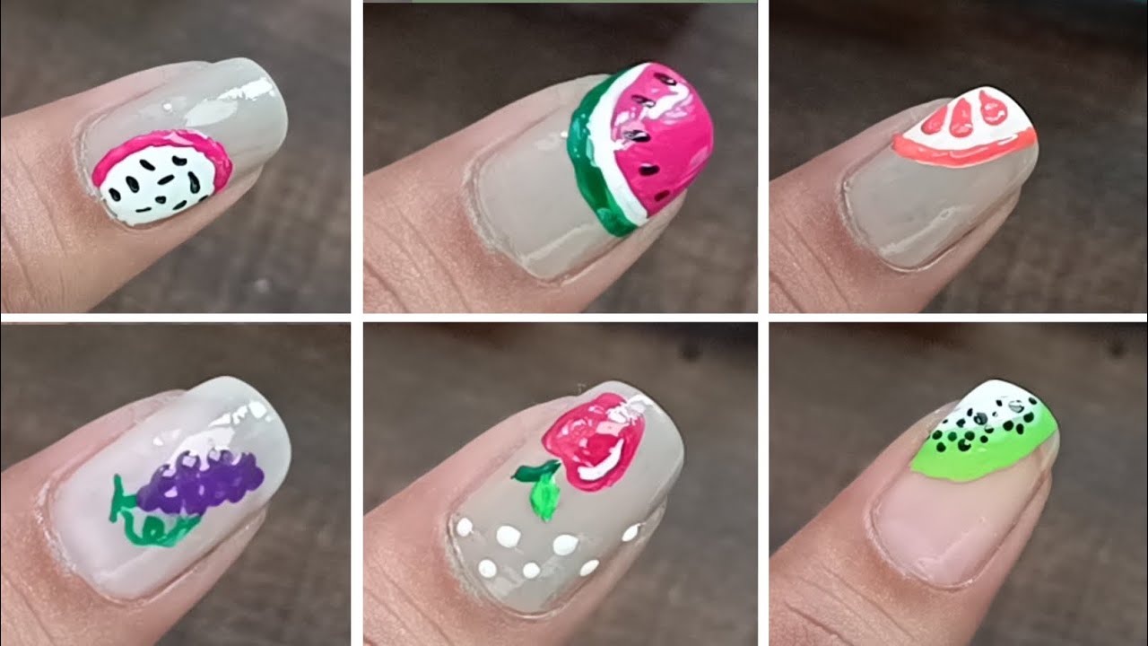 Easy Minimal Fruits Nail Art| juicy Fruit Nail Art Designs 💅# ...