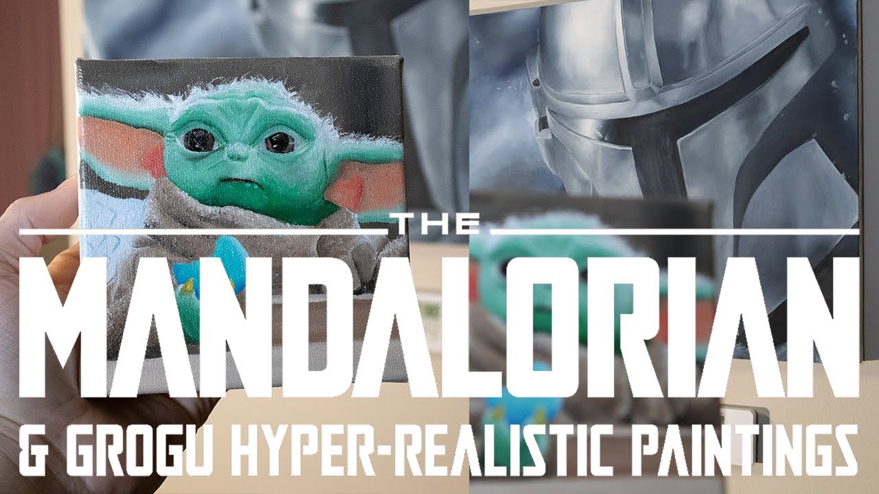 The Mandalorian & Grogu Hyper Realistic Painting - YouTube